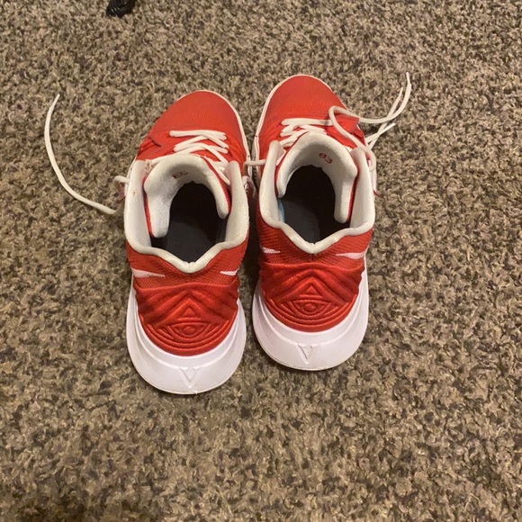 Nike | Shoes | Nike Kyrie 5 Red And White Custom | Poshmark